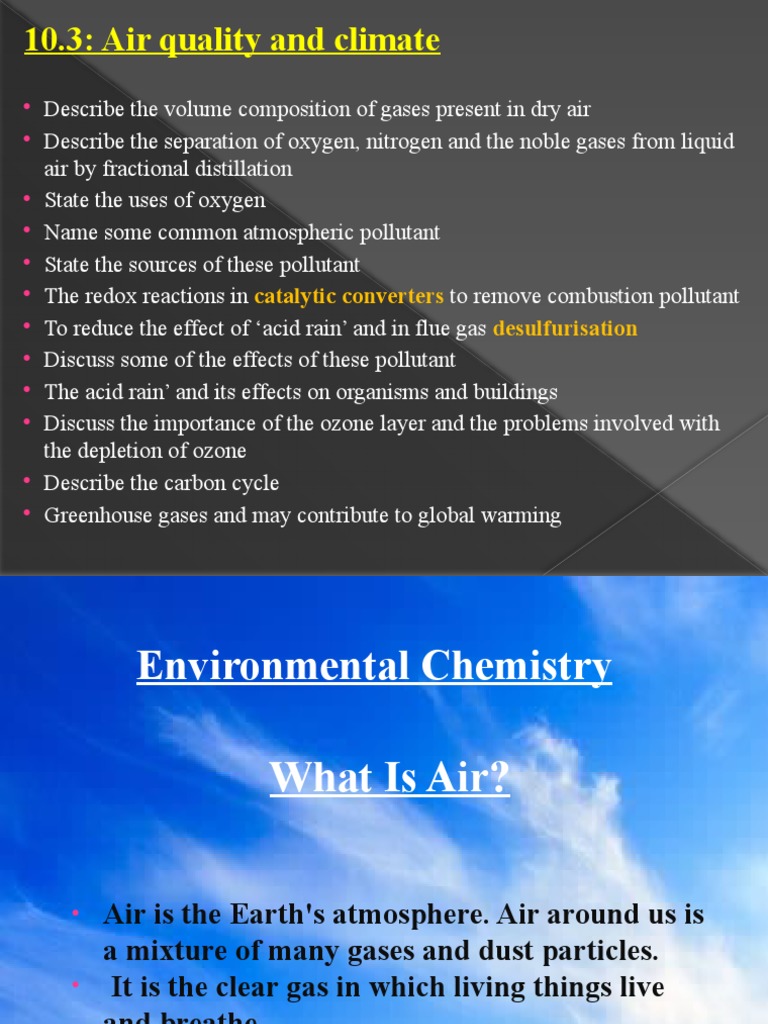 Environmental Chemistry (Air) | PDF | Atmosphere Of Earth | Greenhouse Gas