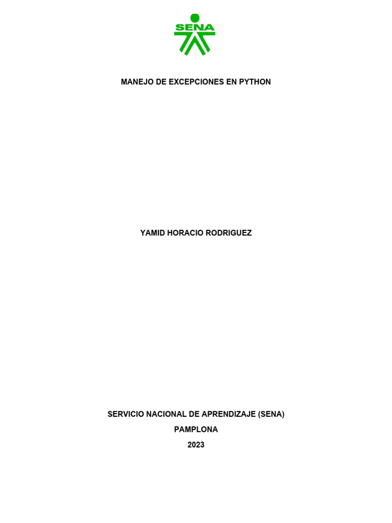 Manejo de Excepciones en Python | PDF | Python (lenguaje de ...