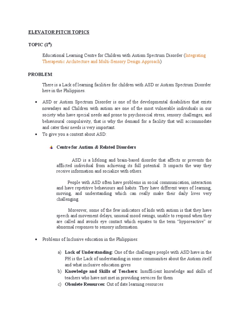 Autism Learning Center RMA | PDF