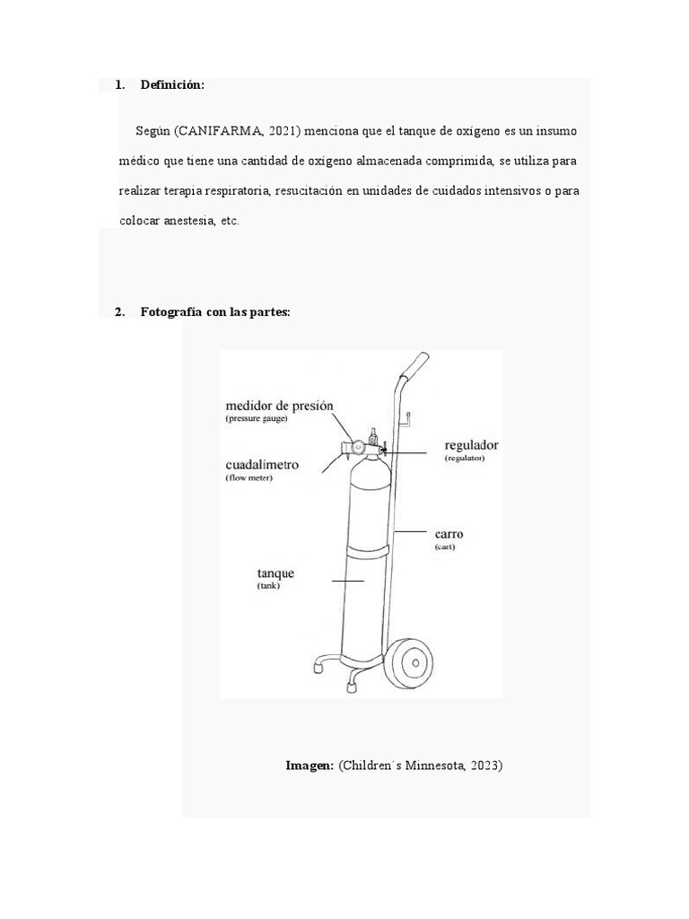 Partes y tipos de tanques de oxígeno | PDF | Oxígeno | Enfermedades y ...