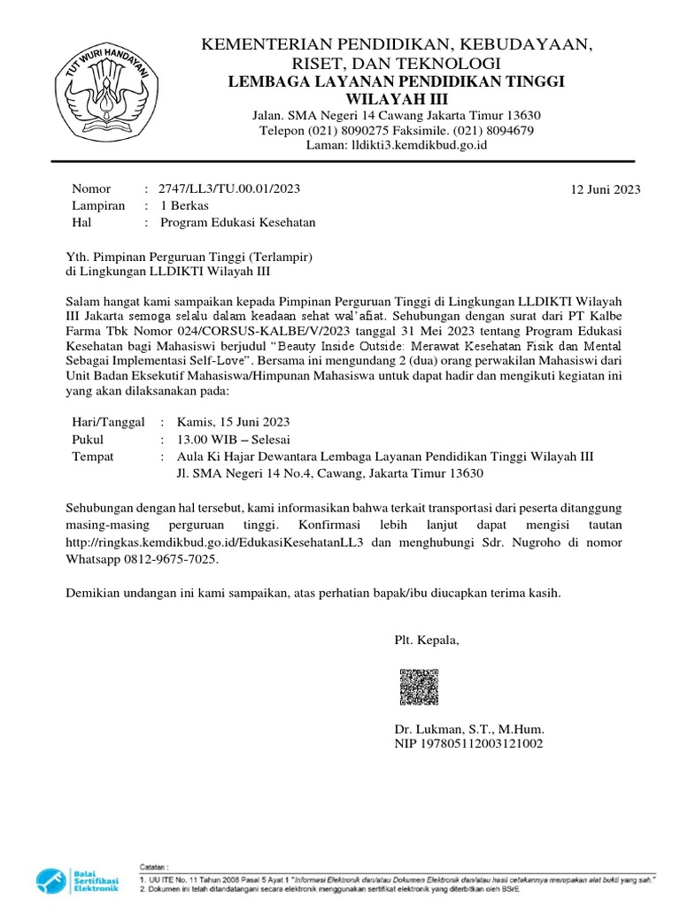 Undangan Luring - Edukasi Kesehatan | PDF