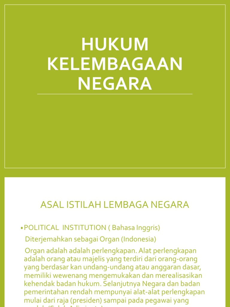 Hukum Kelembagaan Negara | PDF Hukum Kelembagaan Negara | PDF