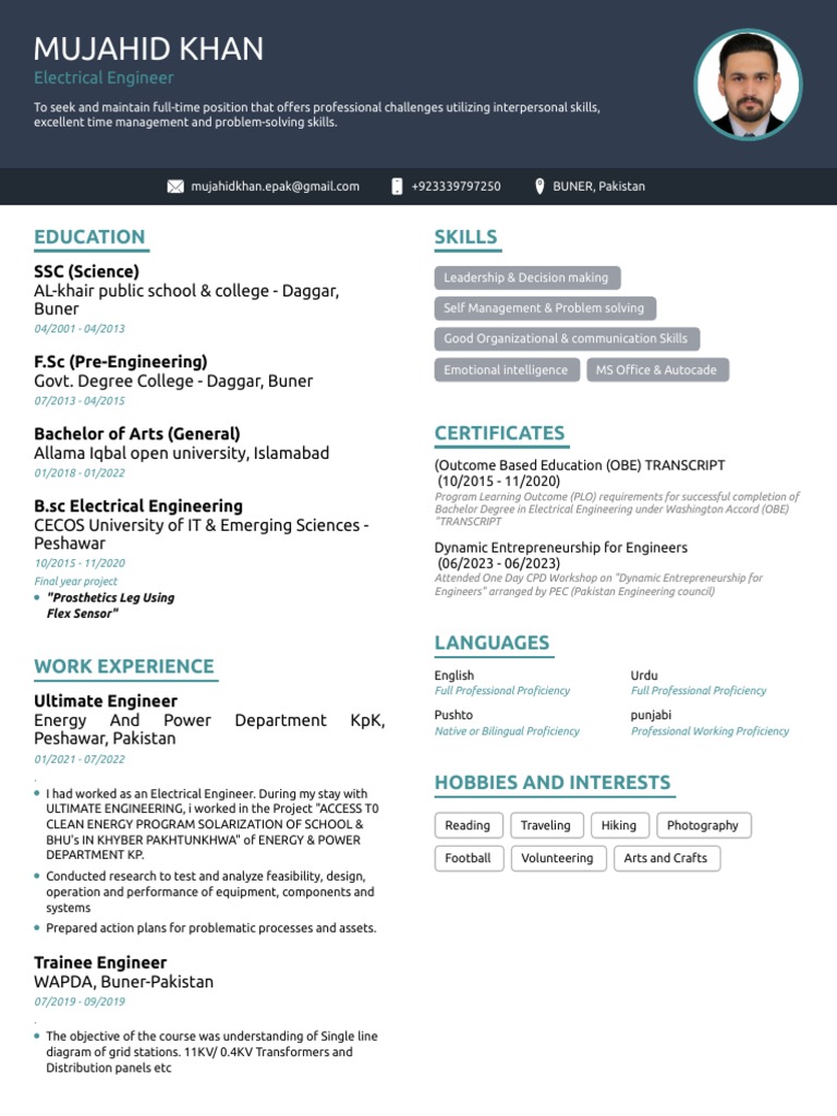 MUJAHID's Resume | PDF | Engineer | Cognition