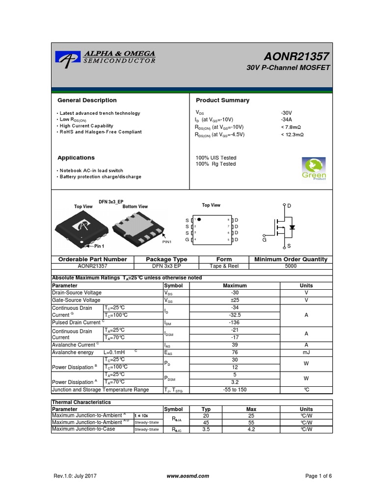 AONR21357 Reemplazo | PDF | Electronic Engineering | Electronic Circuits
