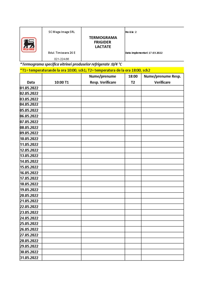 Termograma Vitrina Frigorifica FRIGIDER LACTATCopy | PDF