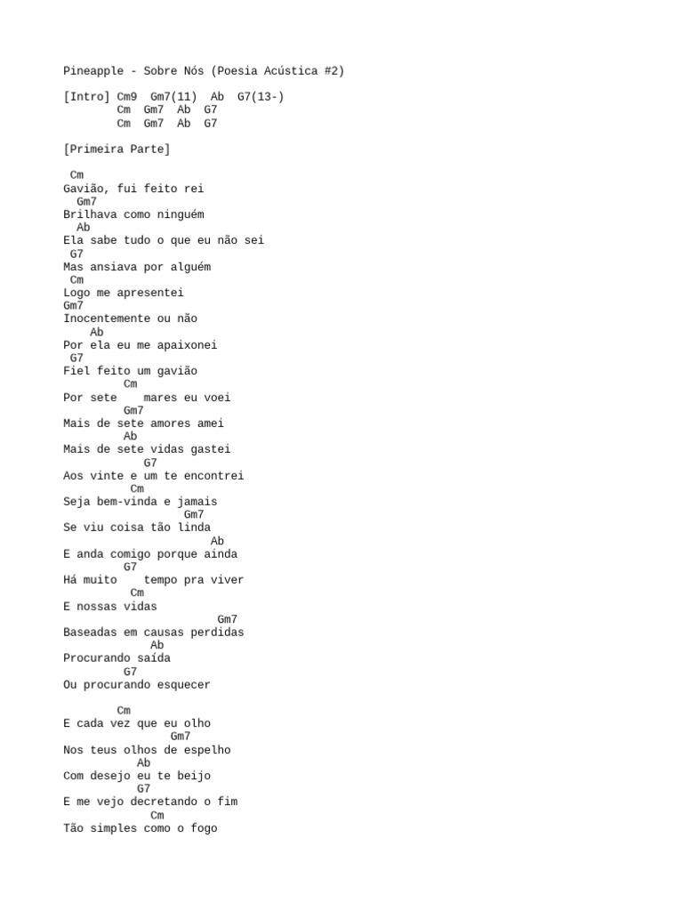 Pineapple - Sobre Nós (Poesia Acústica #2) | PDF | Amor