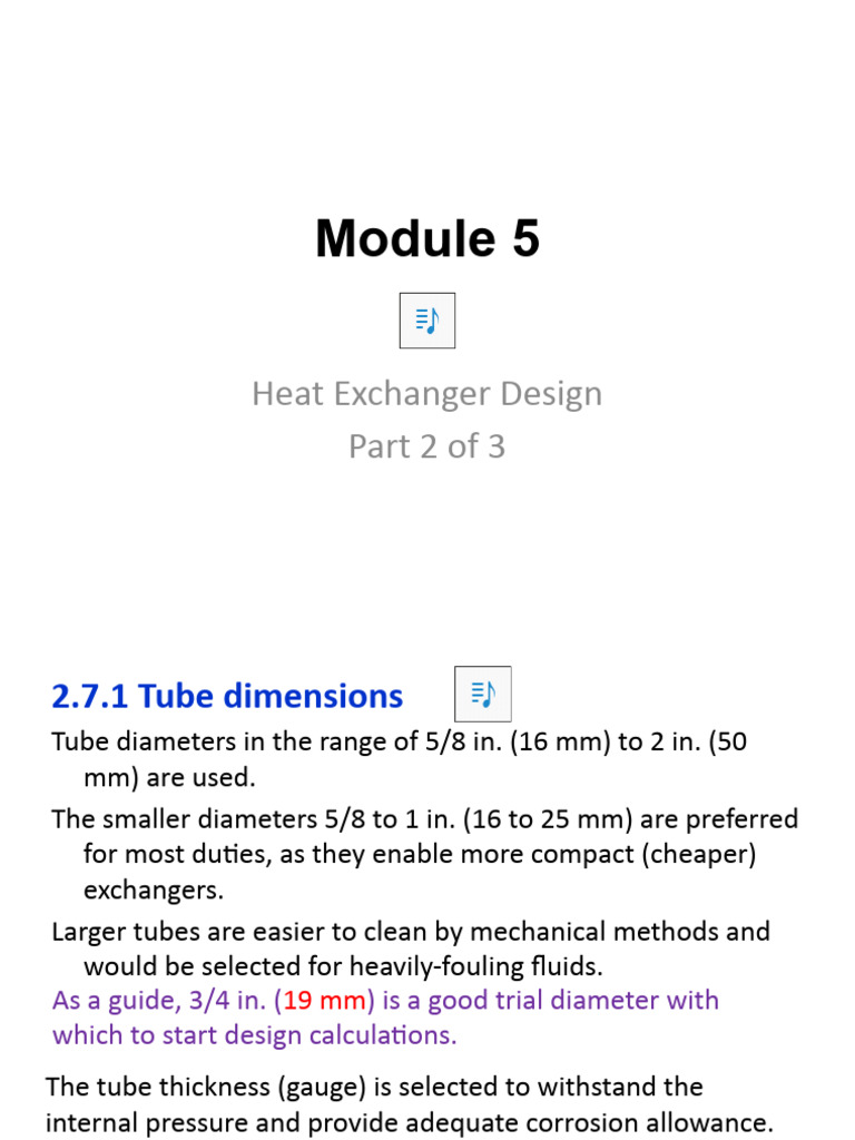 Module 5 Heat Exchanger Design - Part 2 | PDF | Pipe (Fluid Conveyance ...