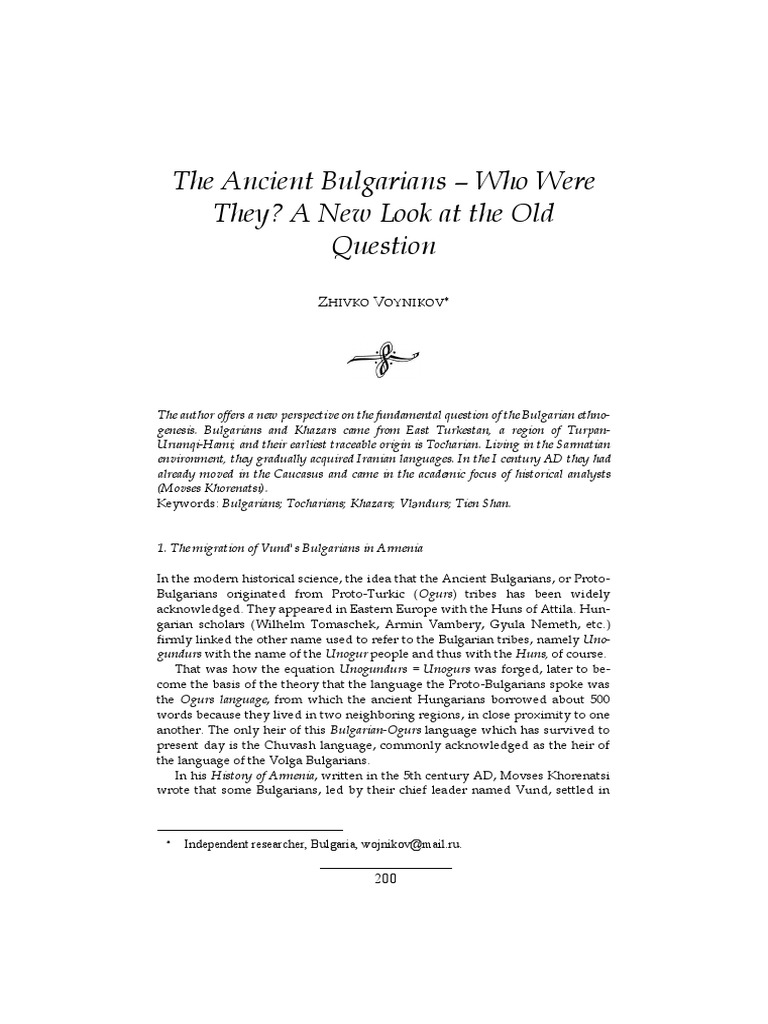Ancient Bulgarians: Ethno-Genesis Insights | PDF | History