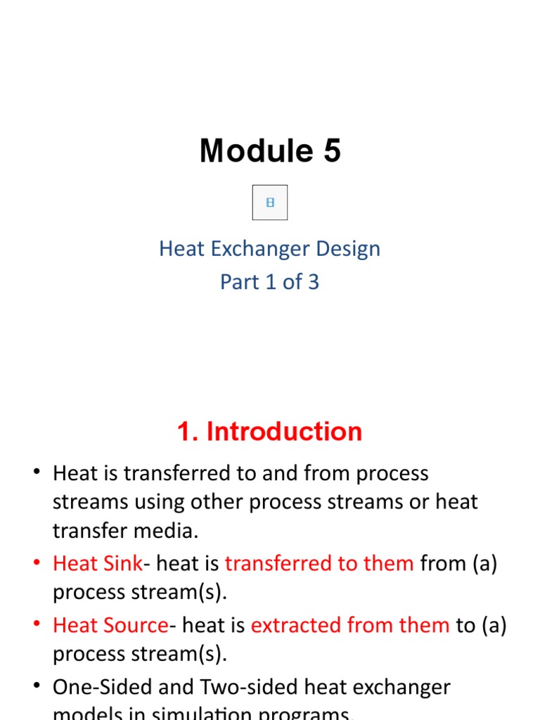 Module 5 Heat Exchanger Design - Part 1 | PDF | Heat Exchanger | Heat Transfer