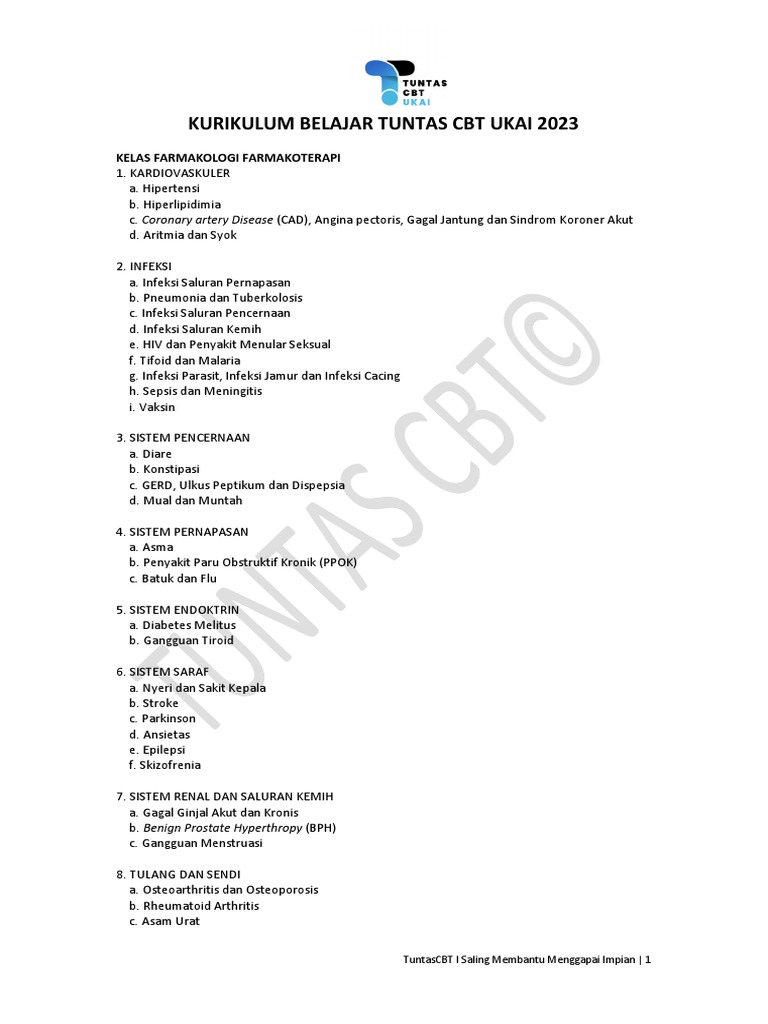 Kurikulum Belajar Tuntas CBT Ukai 2023 | PDF