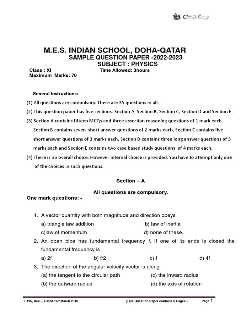 ANNUAL-11th PHYSICS-SAMPLE | PDF | Velocity | Acceleration