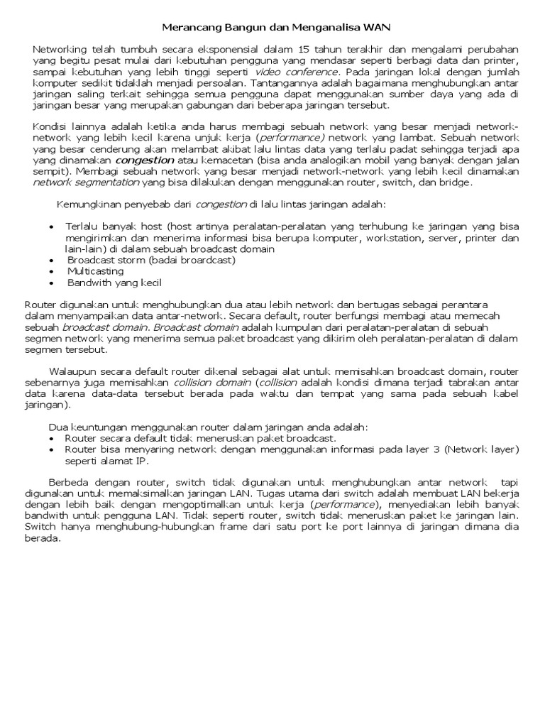 Merancang Bangun Dan Menganalisa WAN | PDF