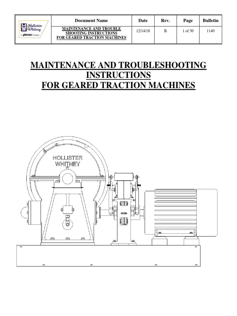 Geared Machine Maintenance and Troubleshooting Instructions BULL 1140 | PDF