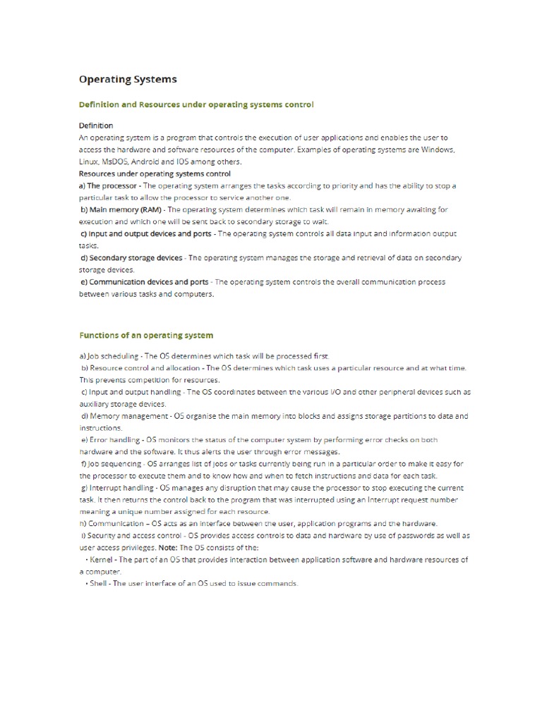 Operating System | PDF