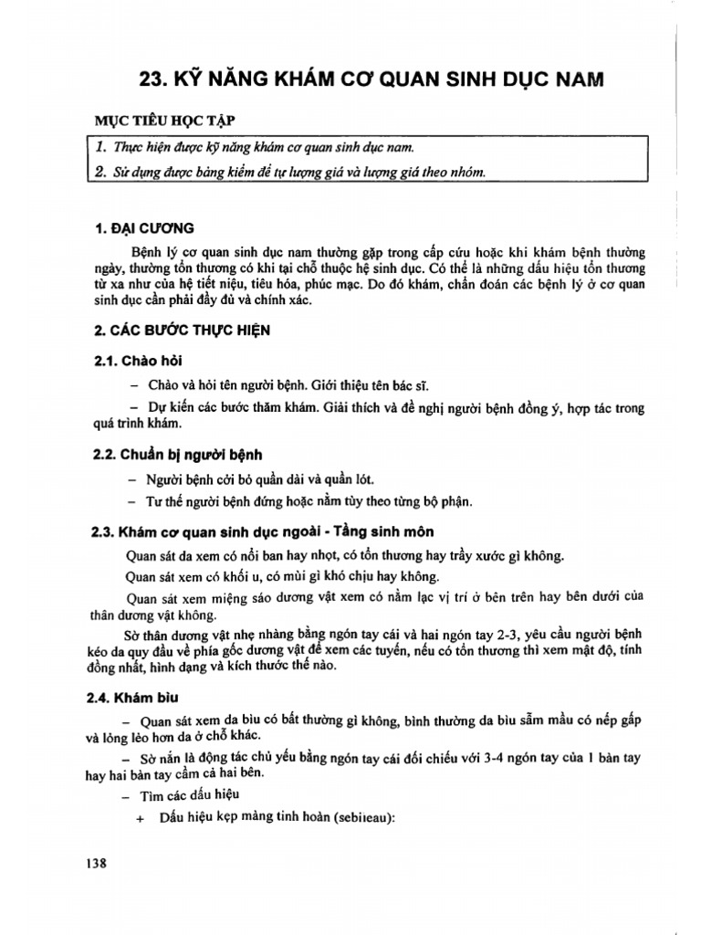 Khám Cơ Quan Sinh D C Nam | PDF