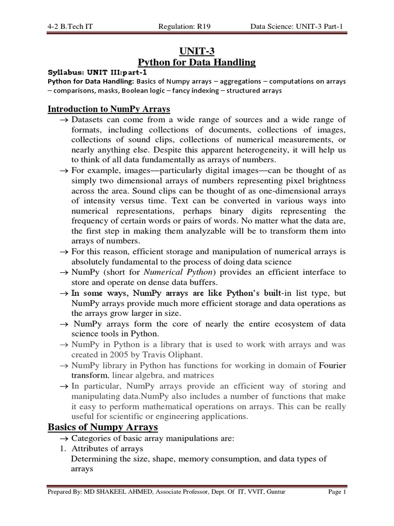 DS Unit 3 Part 1 | PDF | Boolean Data Type | Matrix (Mathematics)