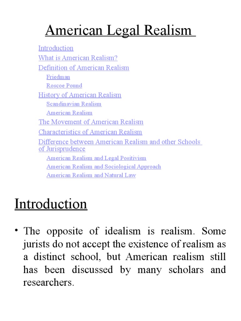 American Legal Realism | PDF | Jurisprudence | Philosophical Realism