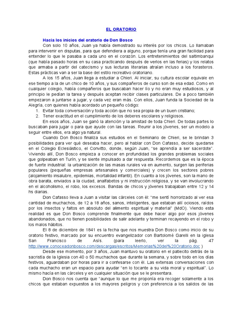 Formación_ ser oratorio | PDF | Amor