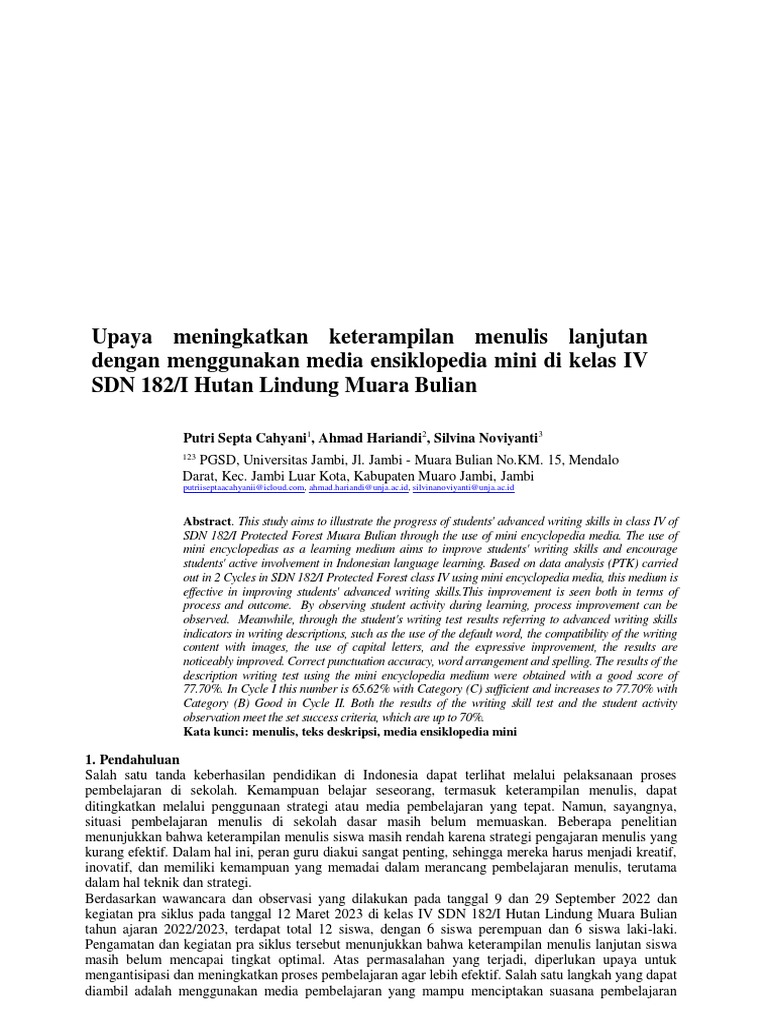 Jurnal - Putri Septa Cahyani (A1D119047) | PDF | Cognitive Science | Linguistics