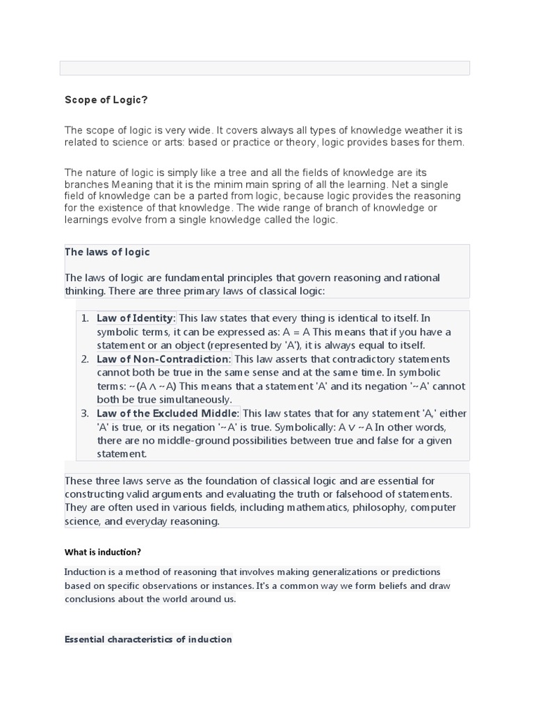 Scope of Logic? | PDF