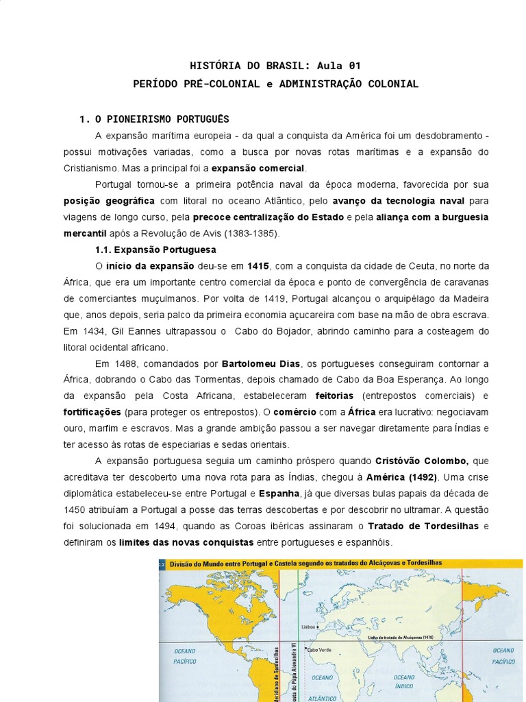 Resumo Br Pré Colonial Aula 01 Pdf