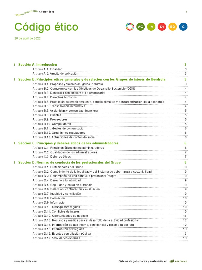 Codigo Etico | PDF | Desarrollo sostenible | Sociedad