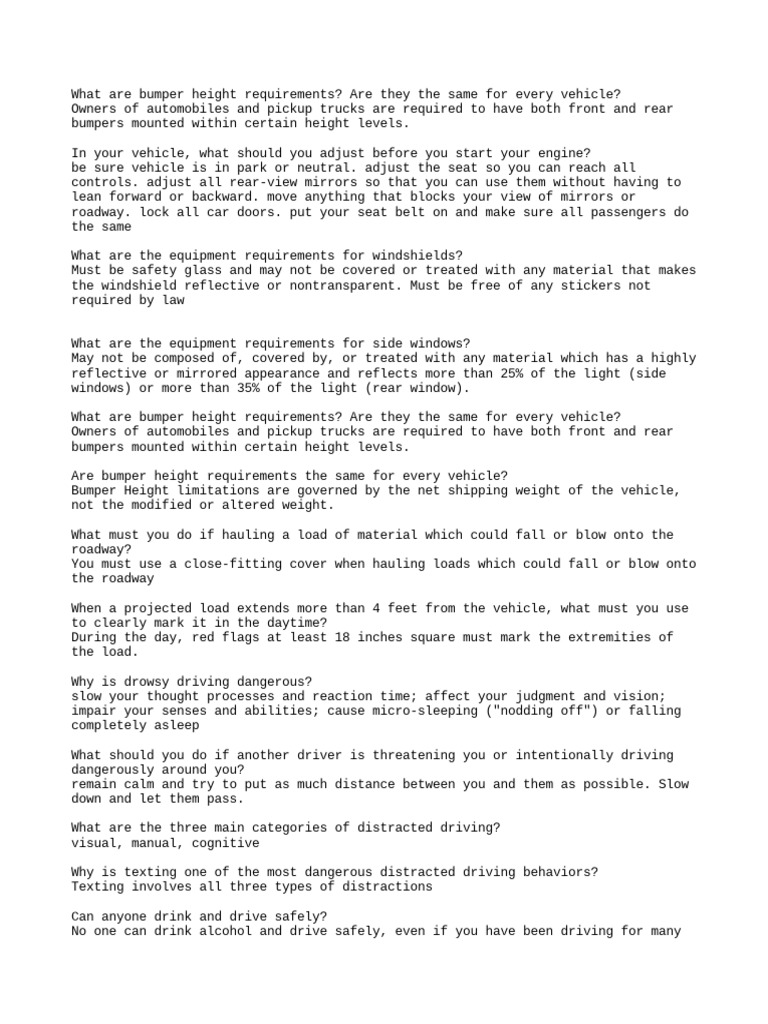 Driving Test | PDF | Traffic | Driving Under The Influence