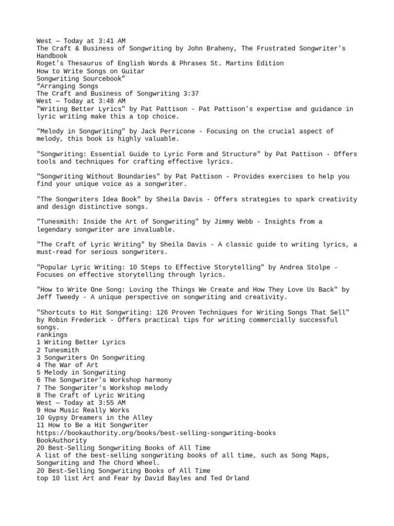 Song Writing Books | PDF