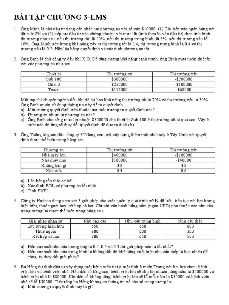 BÃ I Táº P CHÆ Æ NG 3-LMS 2 | PDF