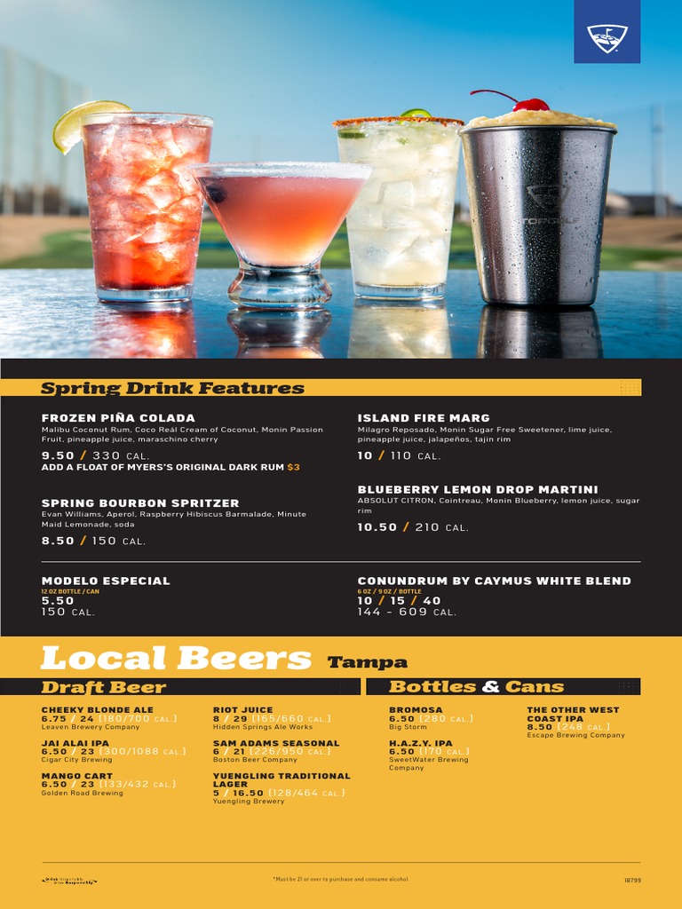 Topgolf Tampa Menu | PDF | Hamburgers | Salad