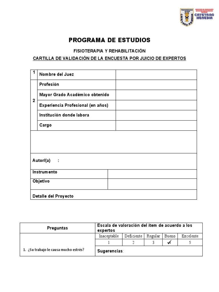 Validación de Encuesta por Expertos | PDF