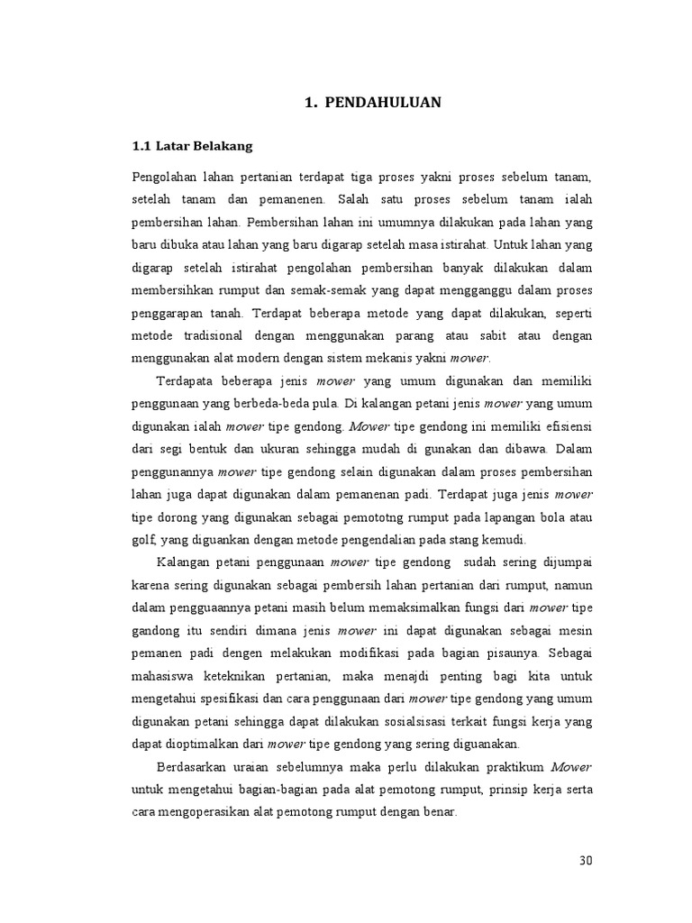 Panduan Praktikum Mower Tipe Gendong | PDF | Teknologi & Rekayasa
