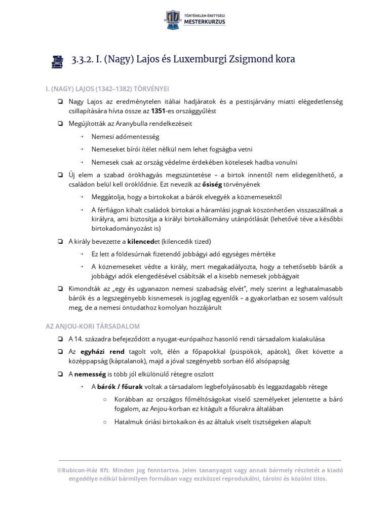 Nagy Lajos És Luxemburgi Zsigmond | PDF