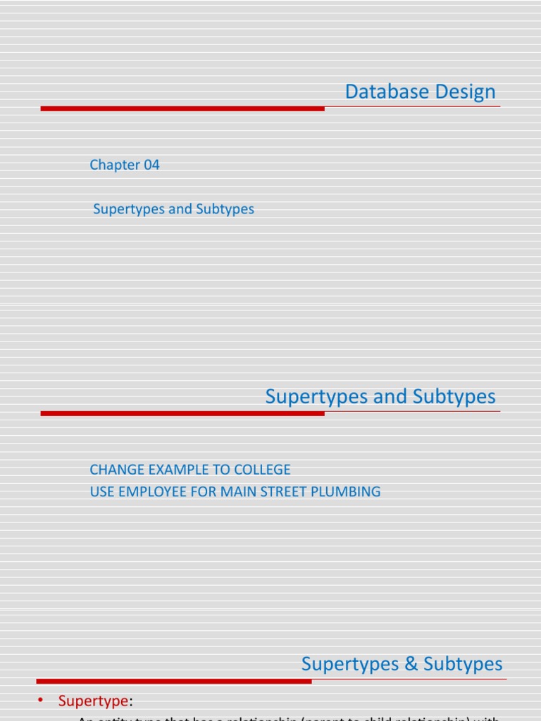 Chapter 04-2 Supertypes_Subtypes | PDF | Information Science | Data ...