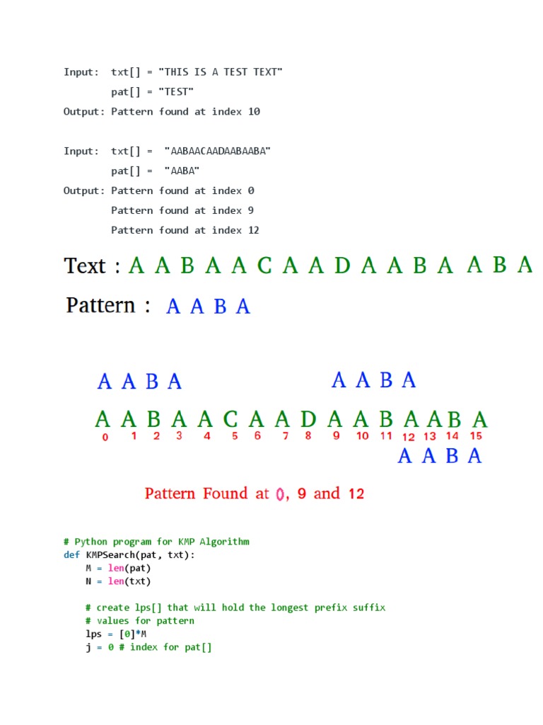 KMP Pattern Recognition | PDF