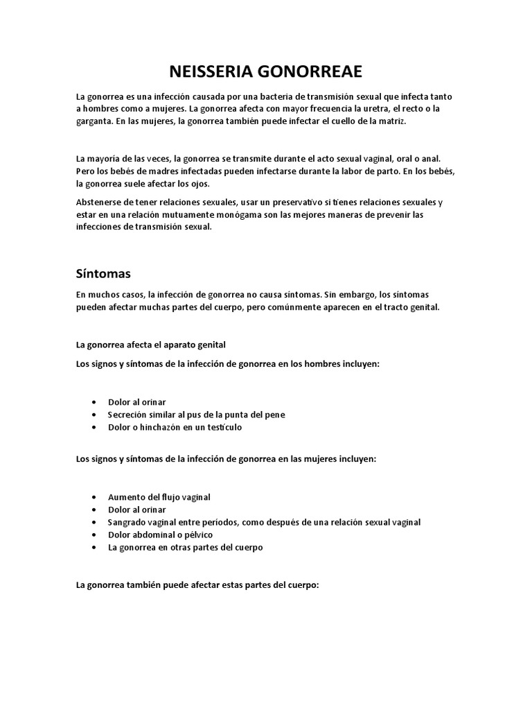 Gonorrea Pdf