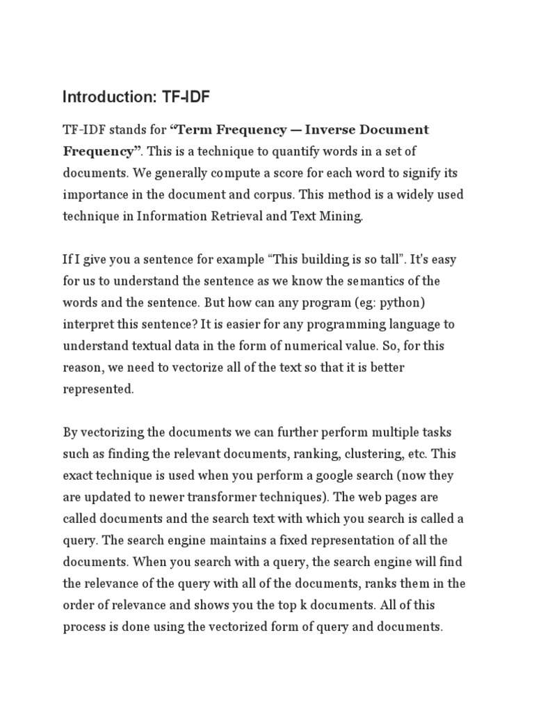 Understanding TF-IDF in Text Analysis | PDF | Information Science ...