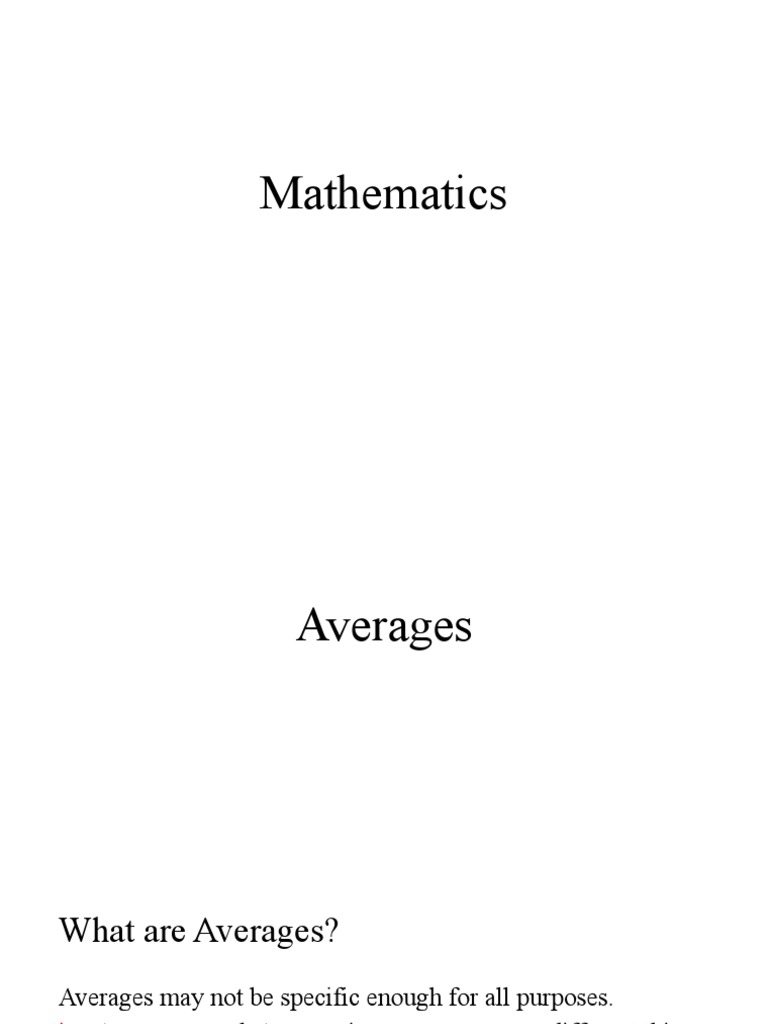 Averages | PDF