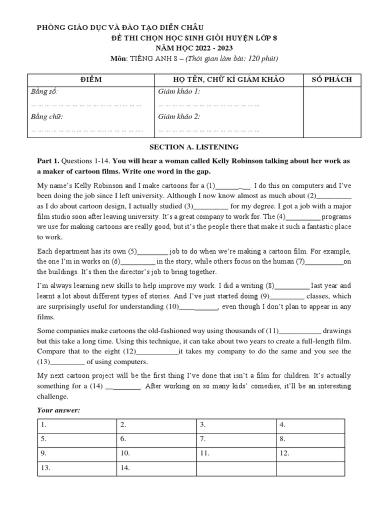 De Viet HSG Anh Chinh TH C | PDF | Communication | Ellipsis