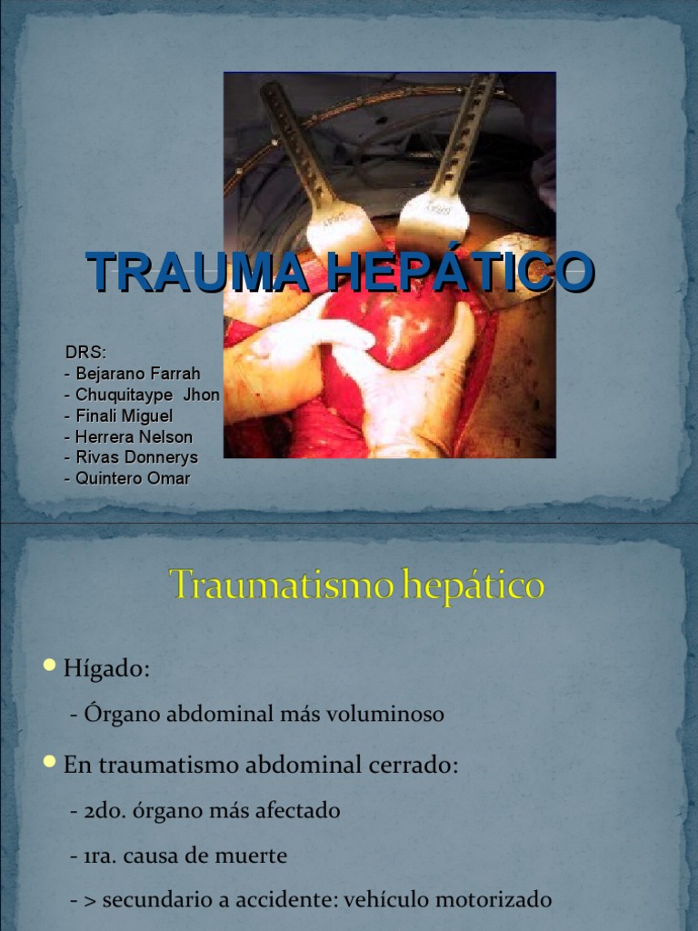 Traumatismo Hepatico | PDF | Hígado | Lesión
