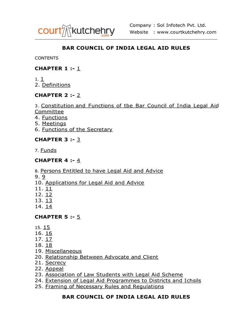Bar Council of India Legal Aid Rules | PDF | Legal Aid | Advocate
