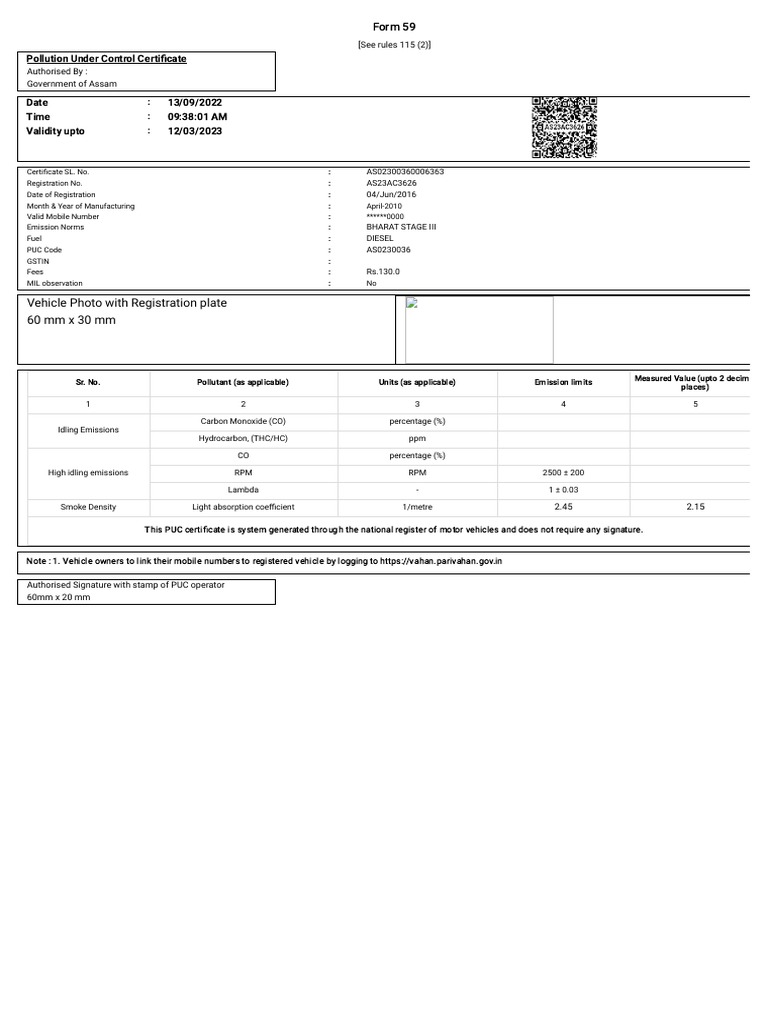 Https Vahan - Parivahan.gov - in Puc Views pucPublicNew - XHTML | PDF ...