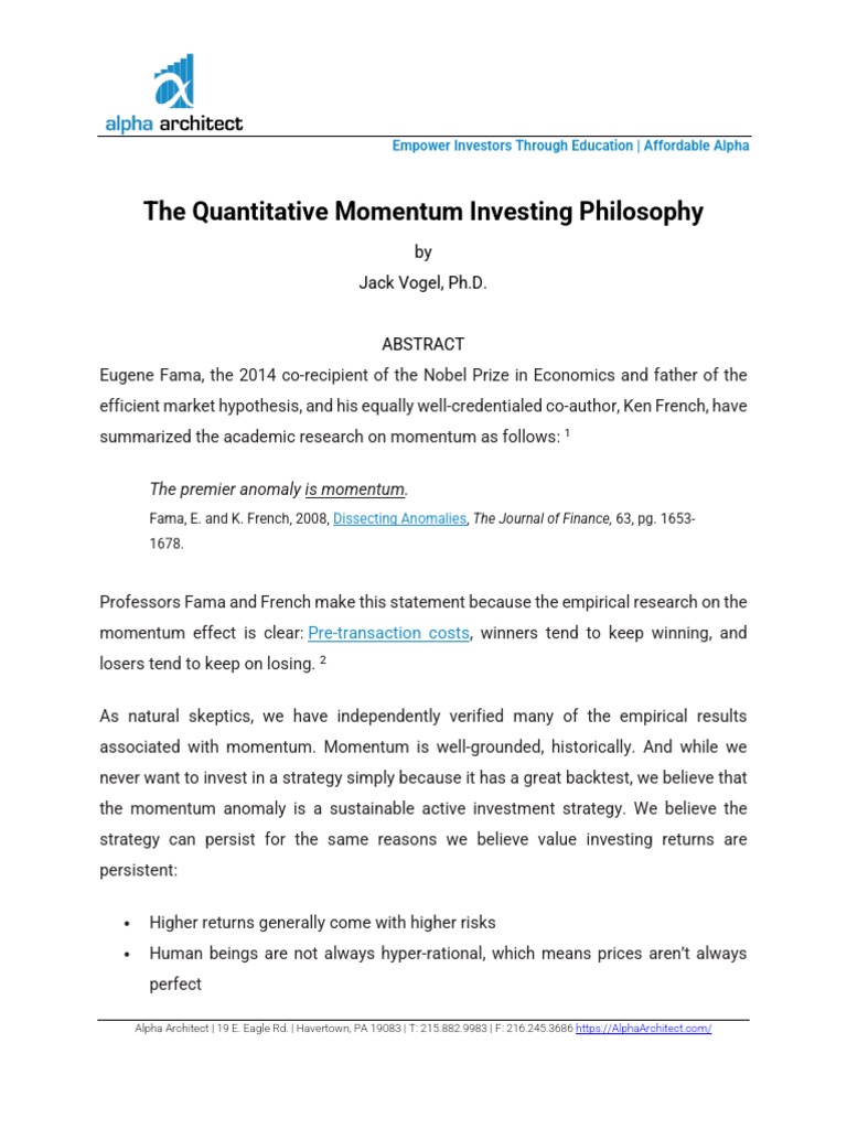 Quantitative Momentum Investing Explained | PDF