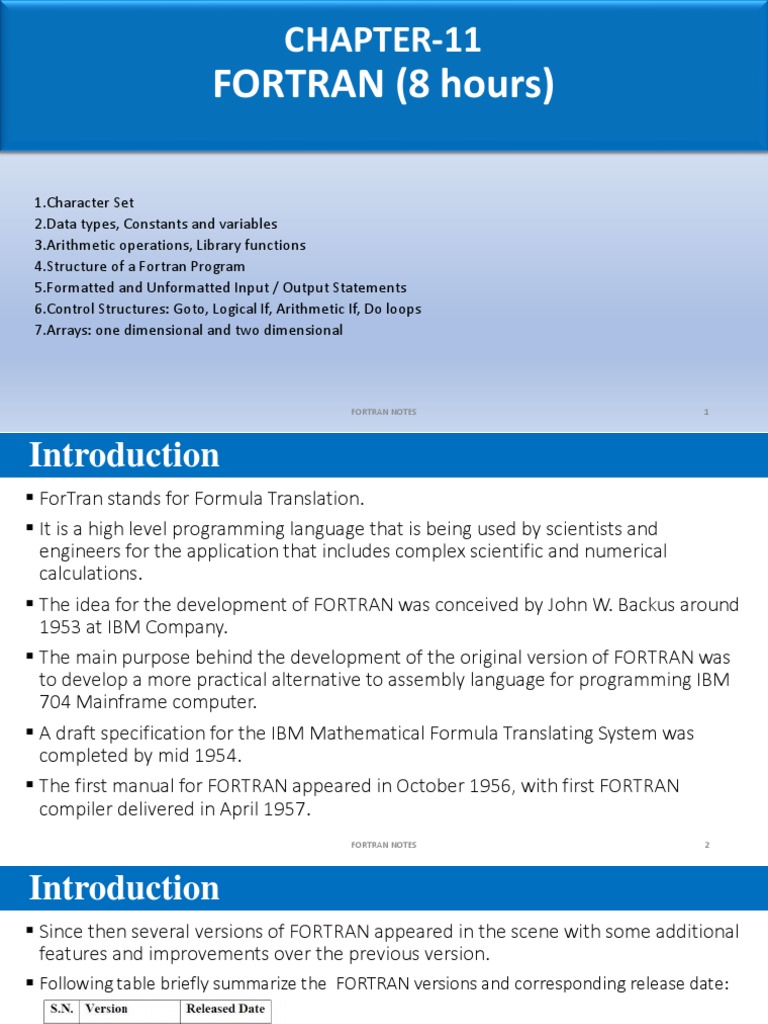 Fortran Pdf Data Type Control Flow