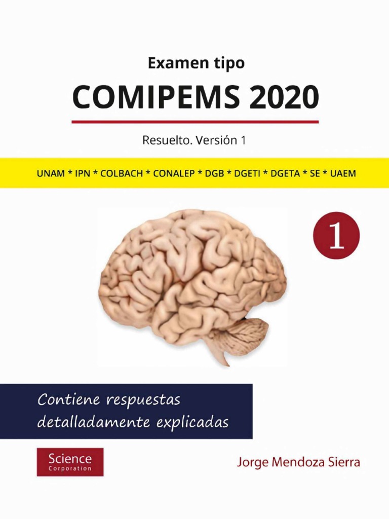 Examen Tipo COMIPEMS 2020. Resuelto. Versión 1 - Jorge Mendoza Sierra | PDF