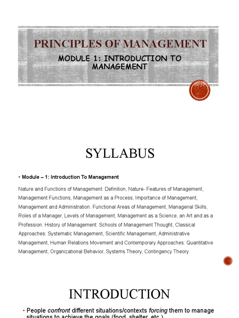 Introduction to Management Principles | PDF | Science | Business