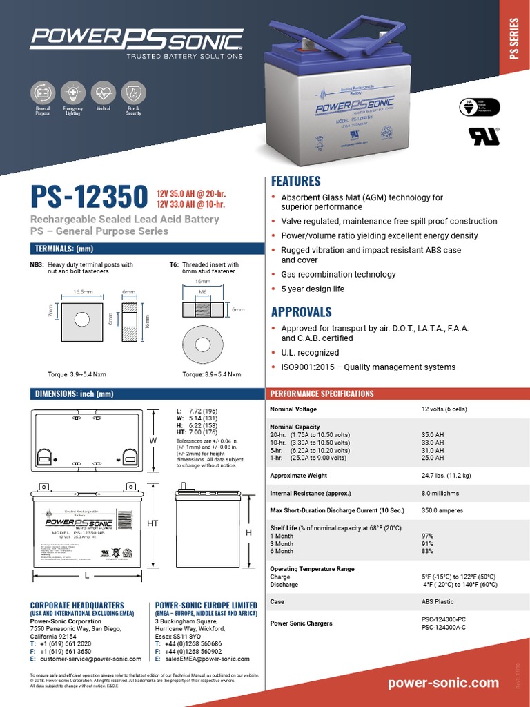 PS-12350 Technical Specifications | PDF | Battery Charger | Electrical ...