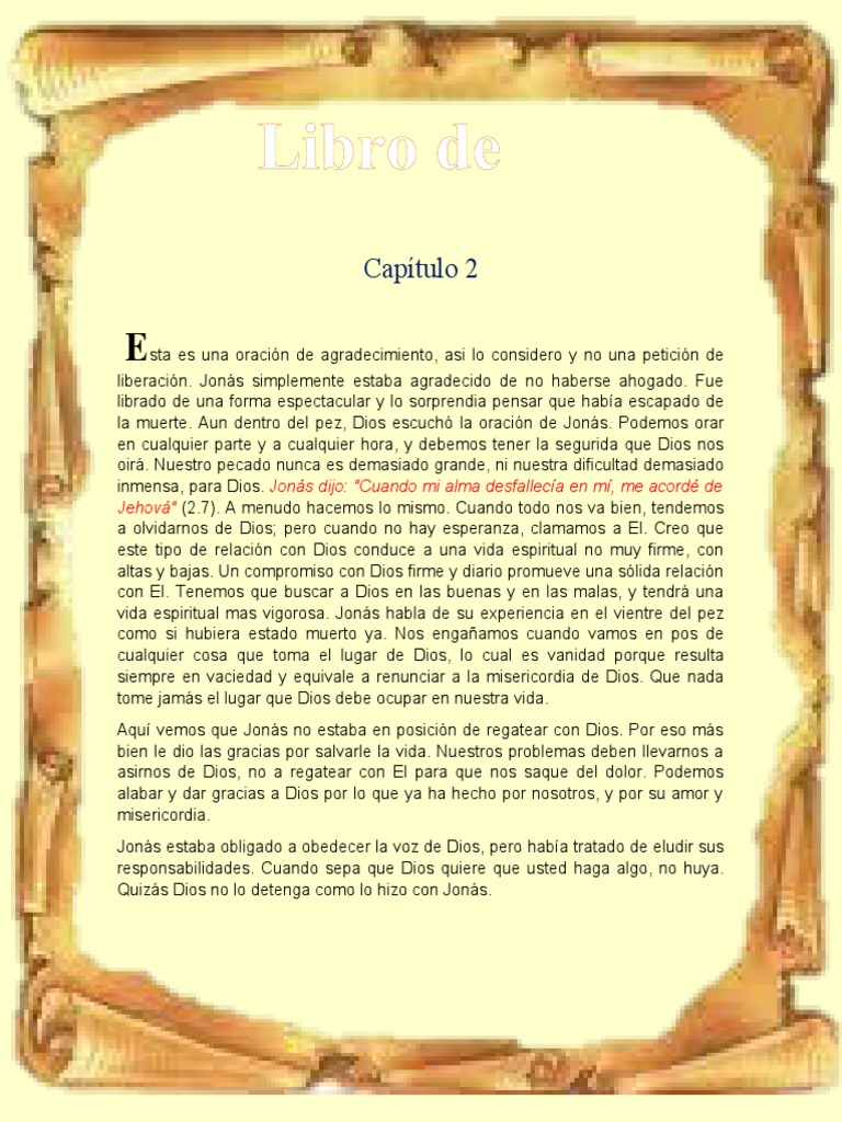 Comentario Capitulo 2 Del Libro de Jonas | PDF