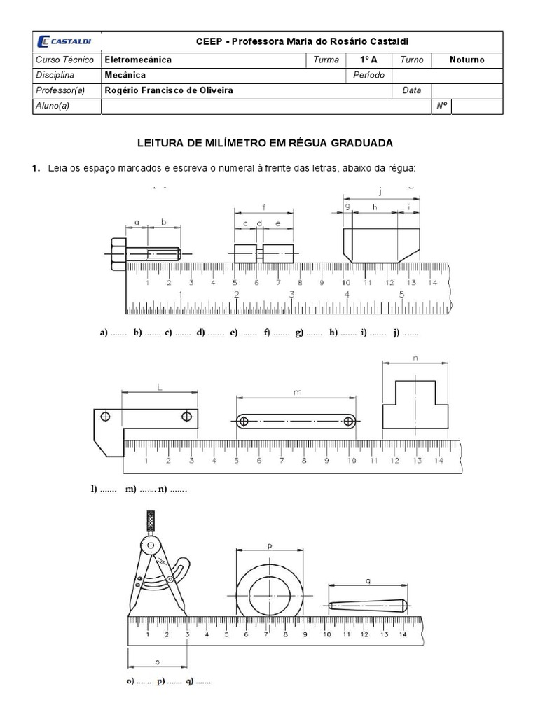 Atividade 07 - Leitura de Milimetro em Regua Graduada | PDF