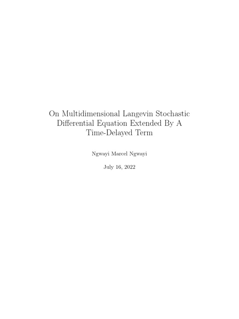 MSC Project-1 | PDF | Differential Equations | Equations